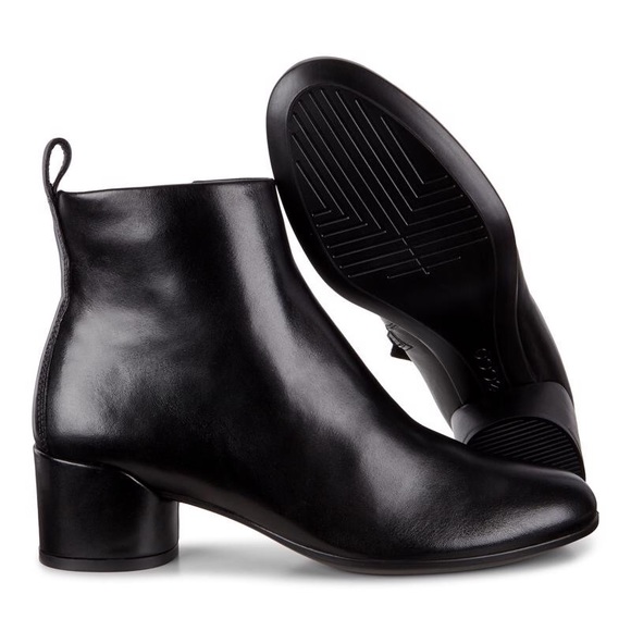 Ecco | Shoes | Ecco Mod Shape 35 Black Leather Ankle Booties Nwt | Poshmark